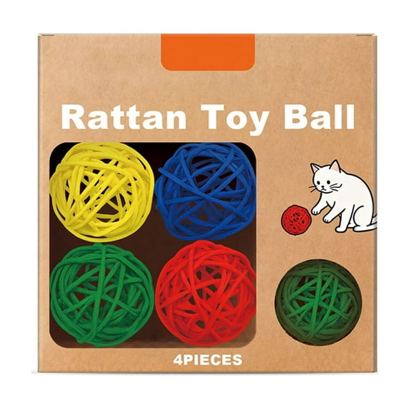 Cat Toy Ball Set With Rattling Sound, Interactive Play And Boredom ...