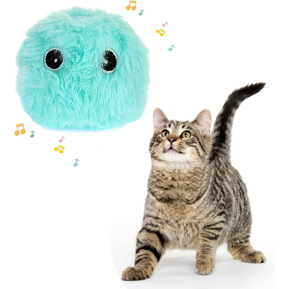 Cat Toy Ball Soft Kitten Puff Toy Indoor Cat Interactive Play Ball, Fun ...