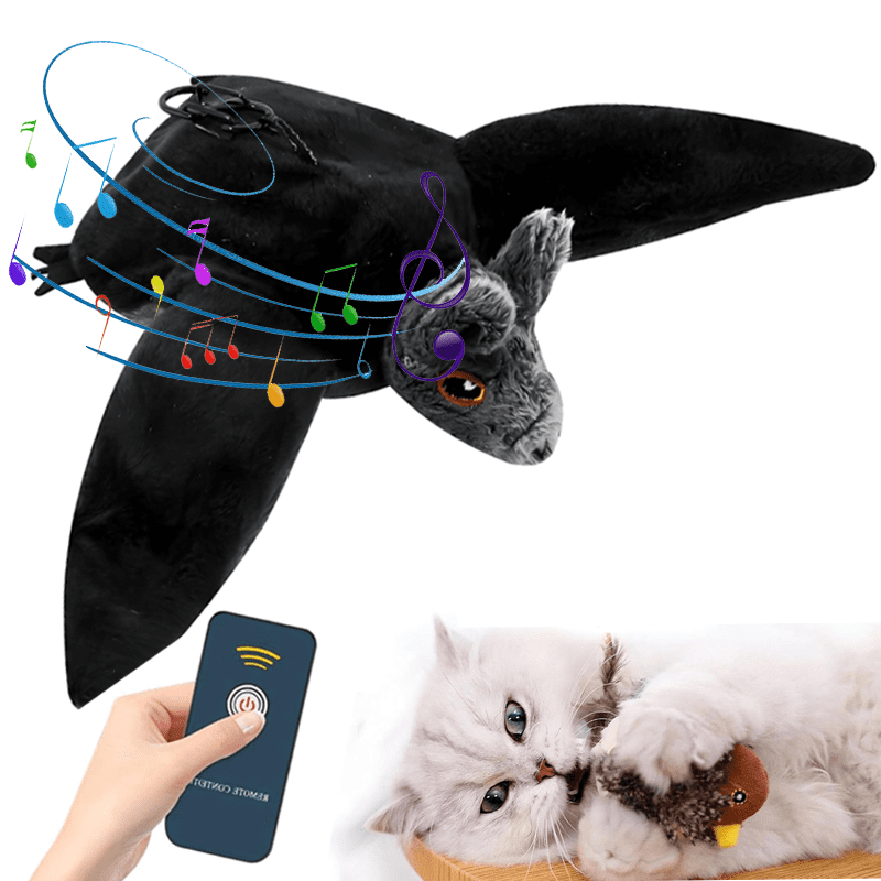 Cat Toy Bird Flapping,Remote control Simulated Chirping Bird Cat Toy ...
