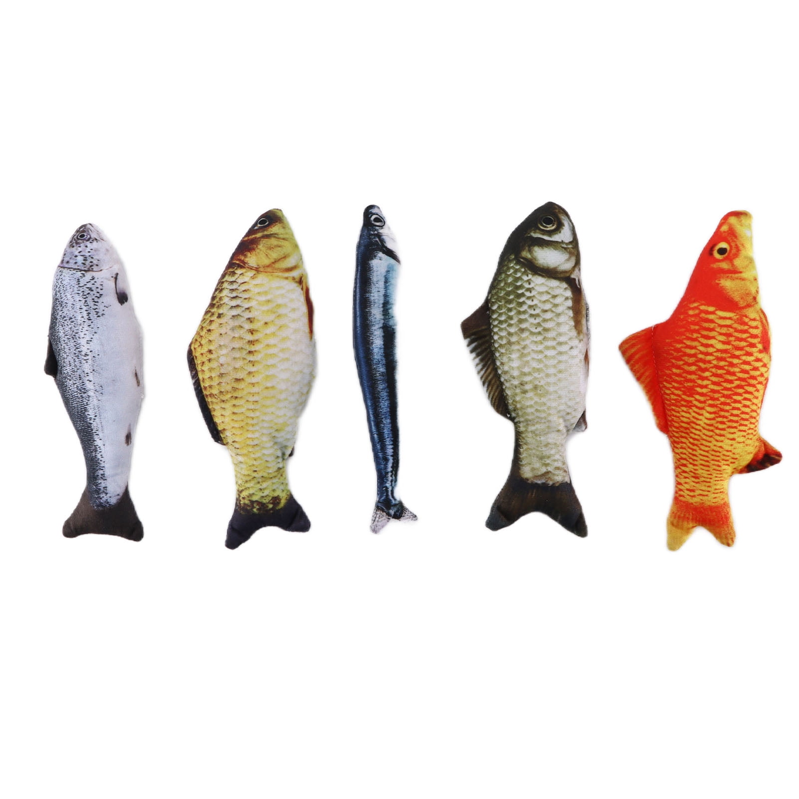 Cat Toy Fish Set Plush Simulation Fish with Catnip for Biting Chewing ...