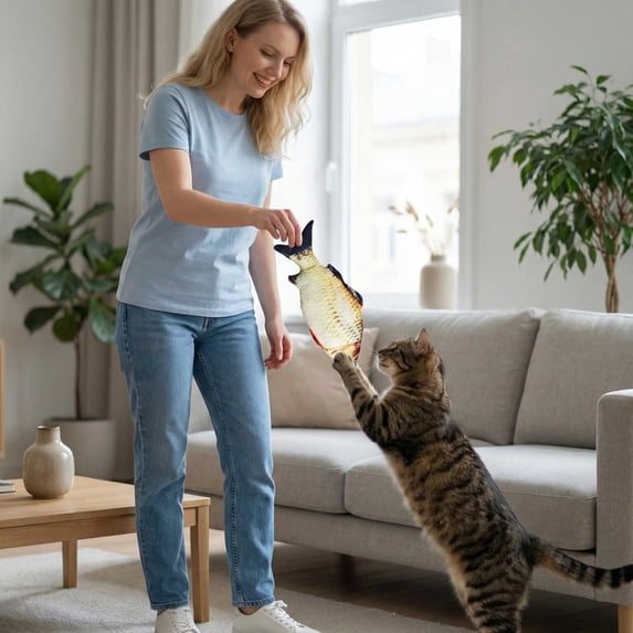 Cat Toy Fish Shape Catnip Teaser With Zipper, 30Cm, Cat Chew Toy For ...