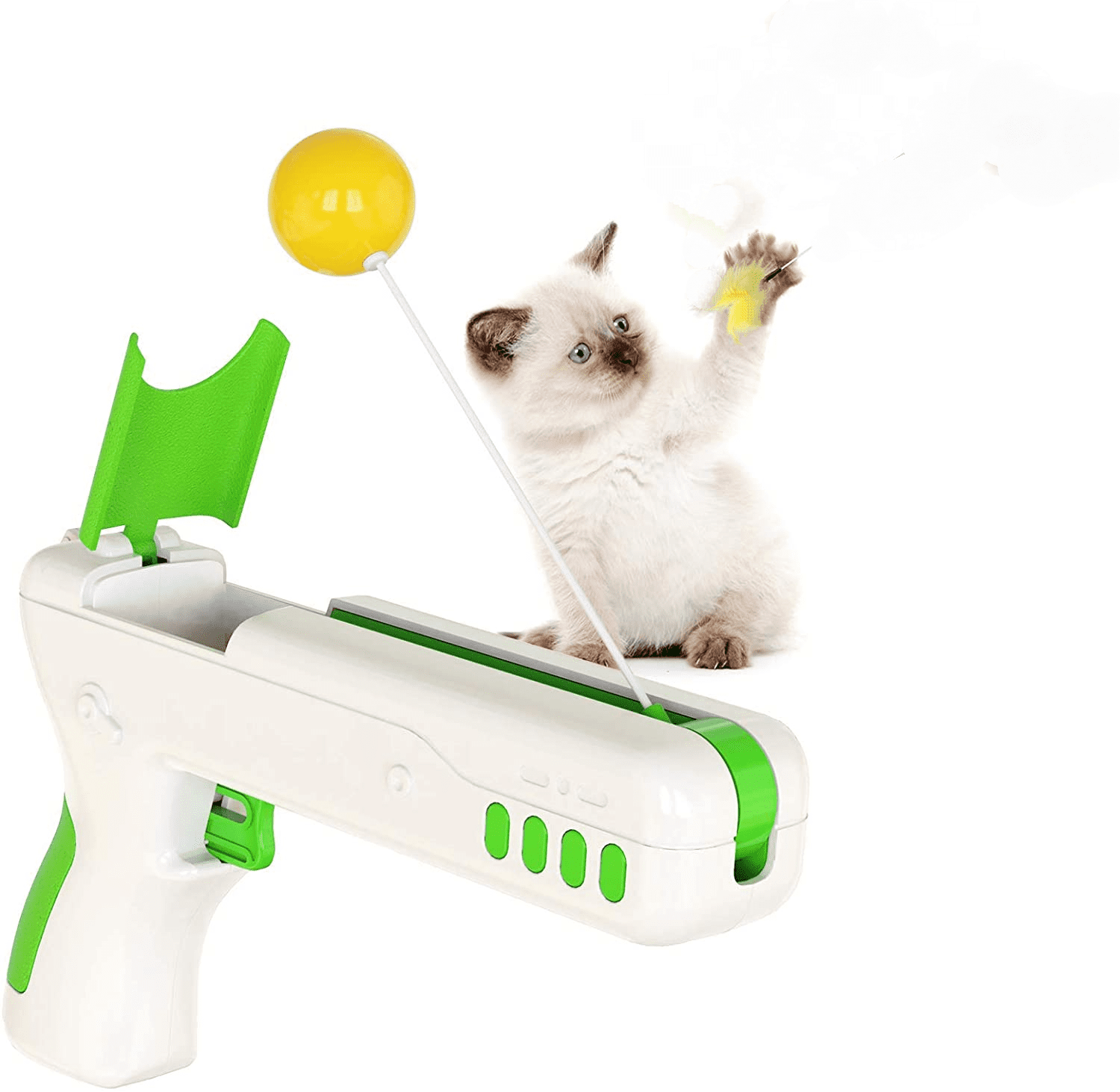 Cat Toy Gun, Rebound Interactive Cat Teaser Wand with Ball Funny Cat ...