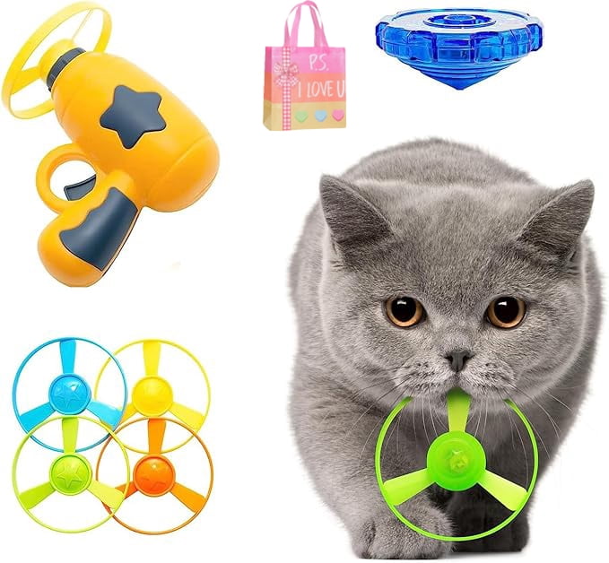 Cat Toy for Indoor Kitten, Interactive Cat Fetch Toy with 1 Light Up ...