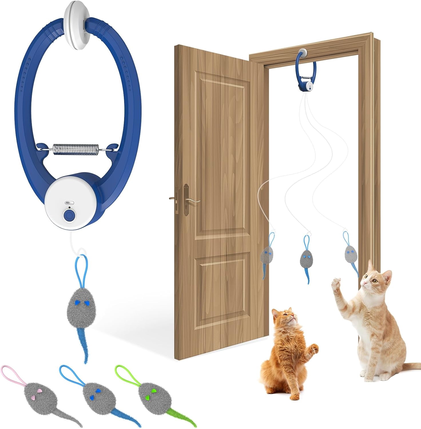 Cat Toy Interactive for Indoor Cats, Smart USB Rechargeable Door ...