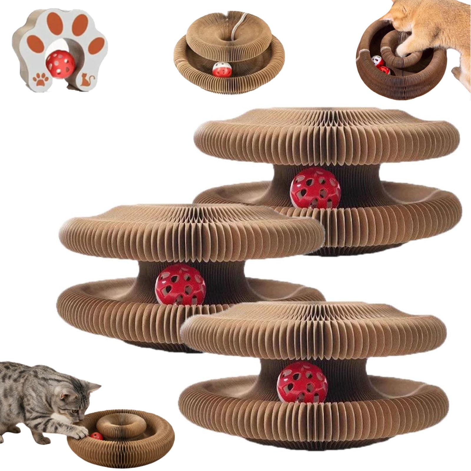 Cat Toy, Magic Organ Cat Scratcher, Flexible Cats Scratcher, 360°Spiral ...