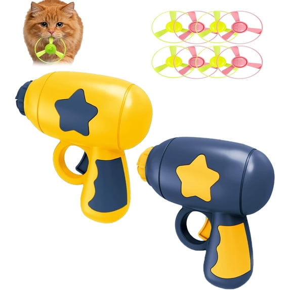Cat Toy Propeller Launcher, Cat Fetch Toy with Colorful Flying ...
