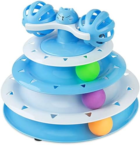 Cat Toy Roller 4-Level Turntable Cat Toy Balls with Three Colorful ...