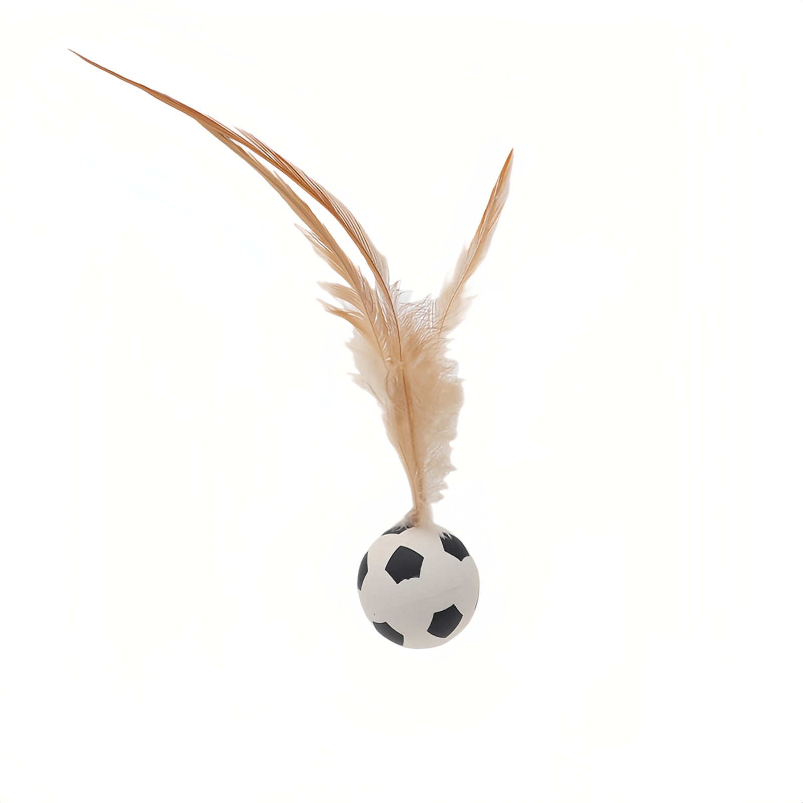 Cat Toy, Rubber Small Elastic Ball with Feathers, Toss Plaything - Self ...