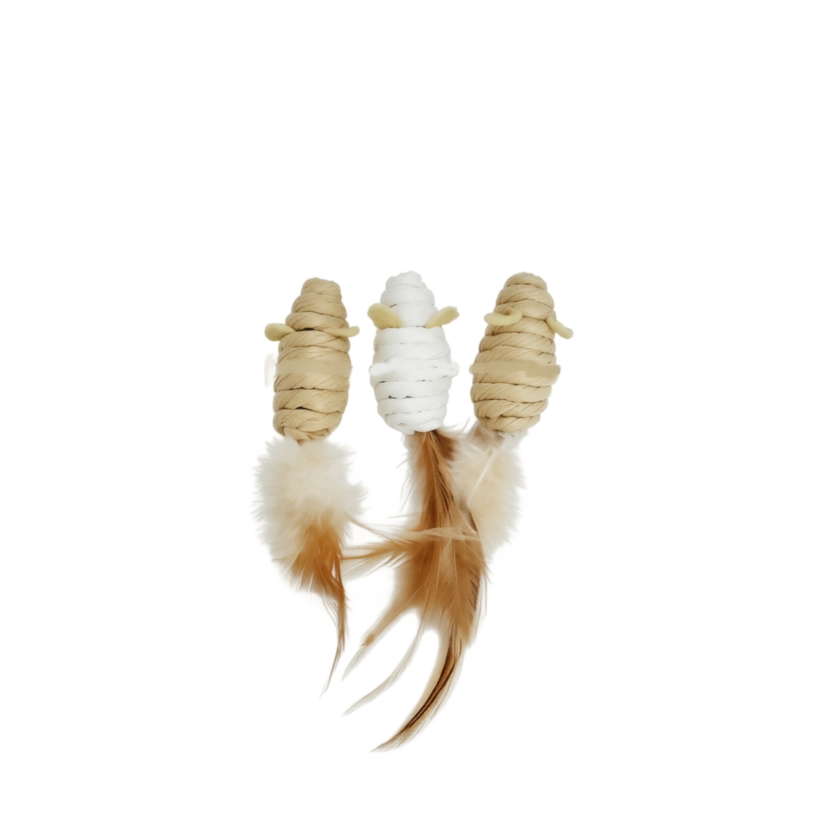 Cat Toy Set Paper Mouse with Feather Tail Interactive Play for Indoor ...
