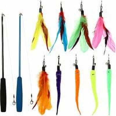 11 Colorful Toys, Retractable Wand & Cat Duster for Feline Fun ...