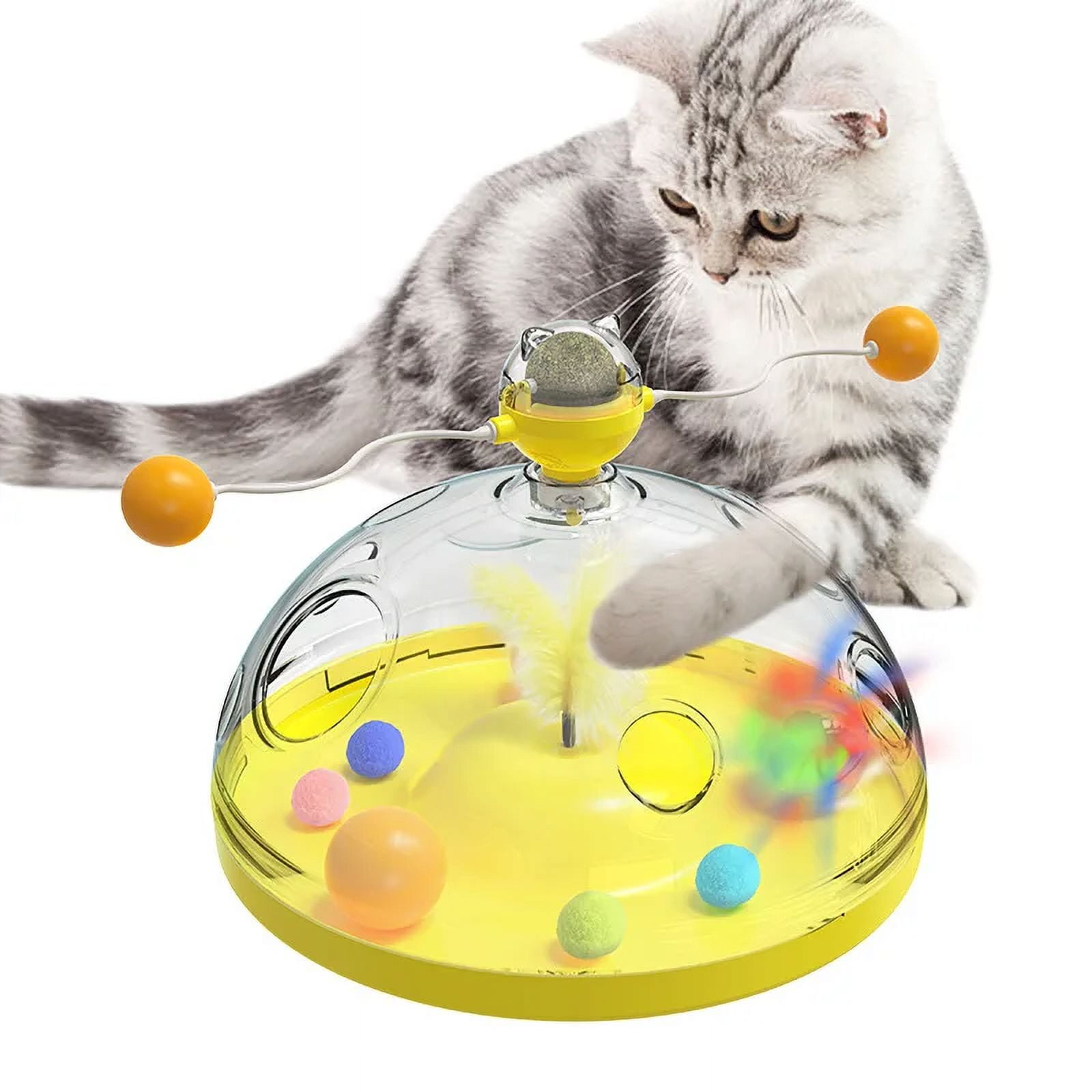 Cat Toy Tower Track Rotating Cat Toy Interactive Cat Intelligence ...