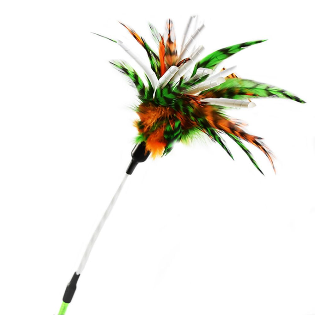 Cat Toy Wandpack Of 1 Pussy Paper Screw Chicken Hair Cat Stick For Small And Big Cute Cat