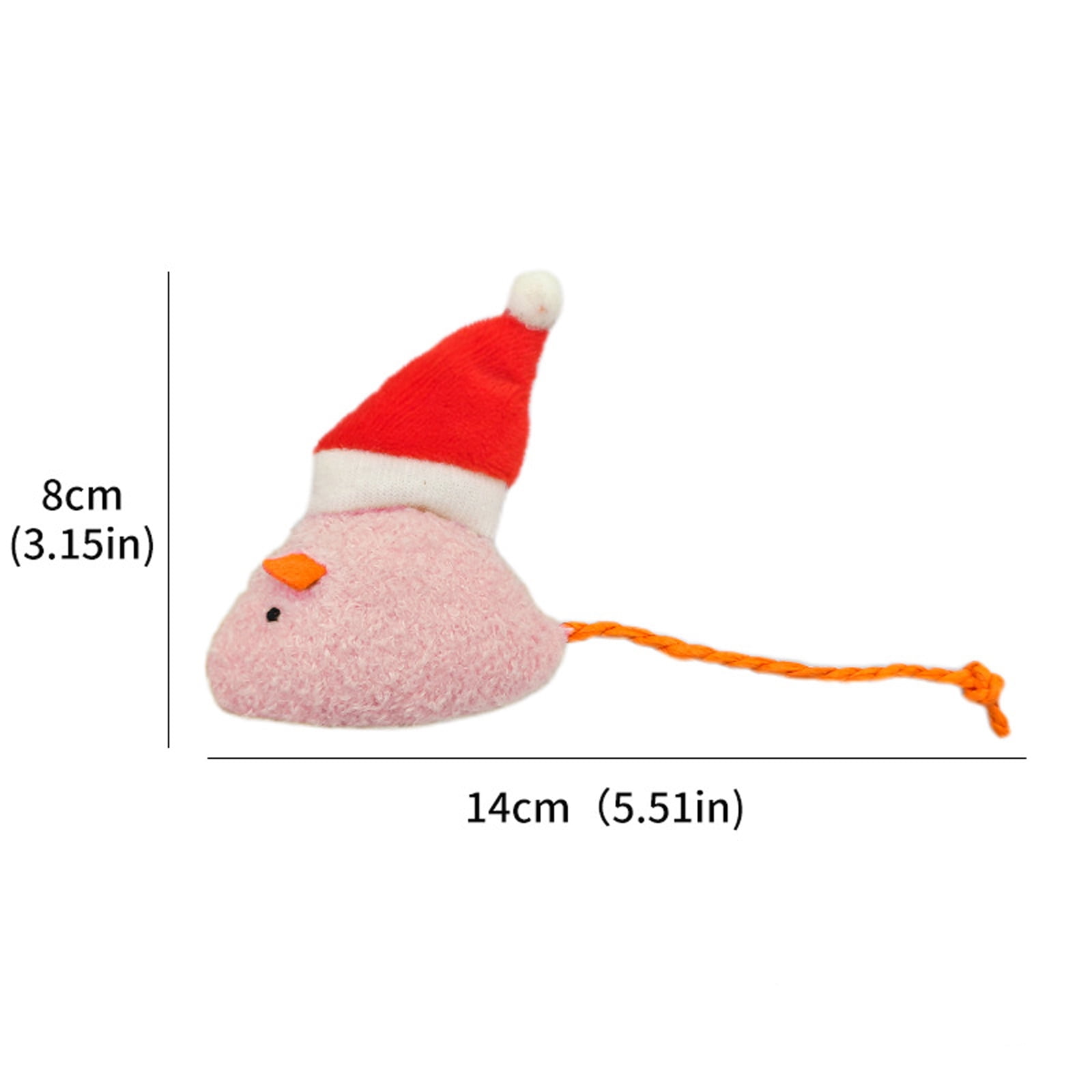 Cat Toy with Christmas Hat, Colorful Plush Kicking Mice for Kittens ...