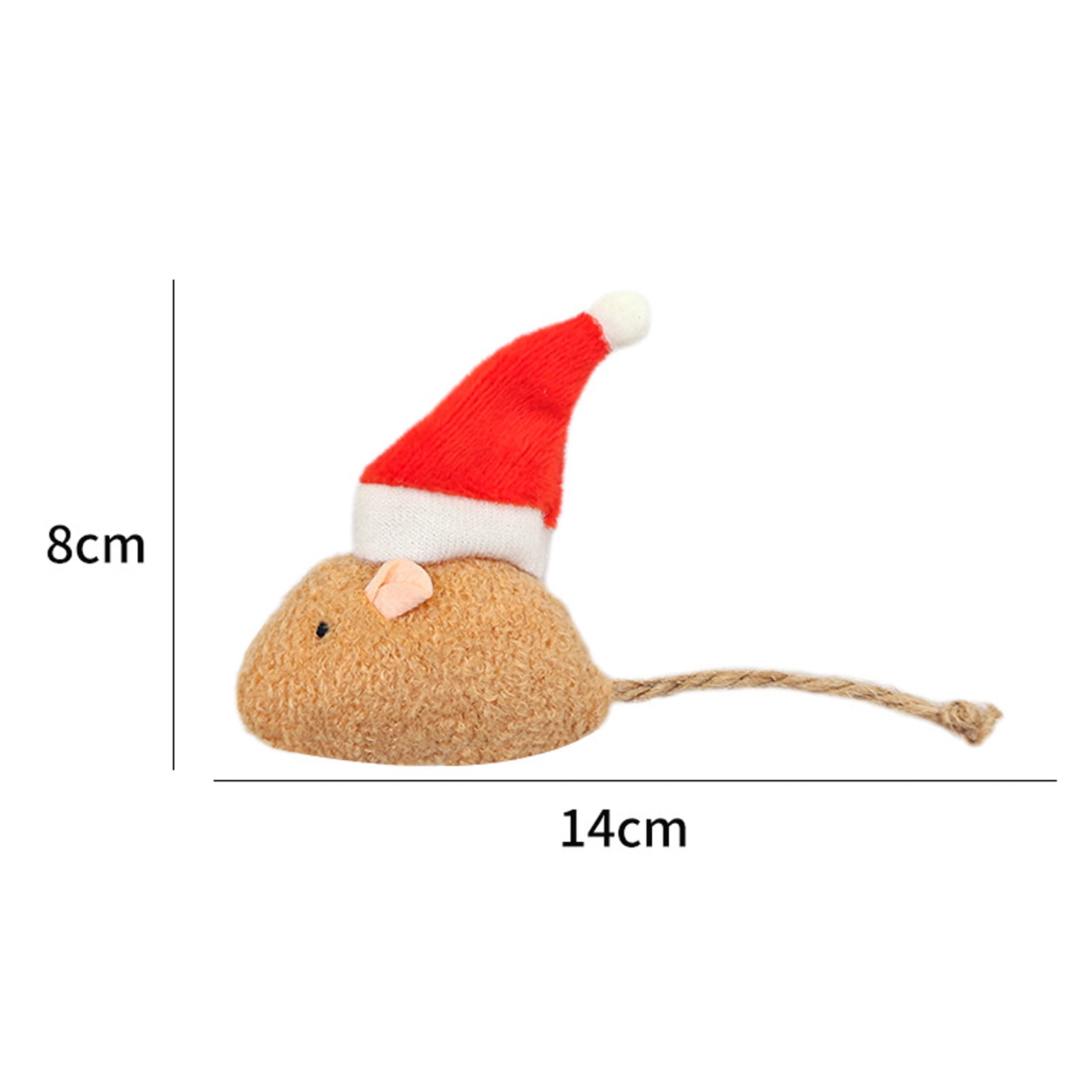 Cat Toy with Christmas Hat, Colorful Plush Kicking Mice for Kittens ...