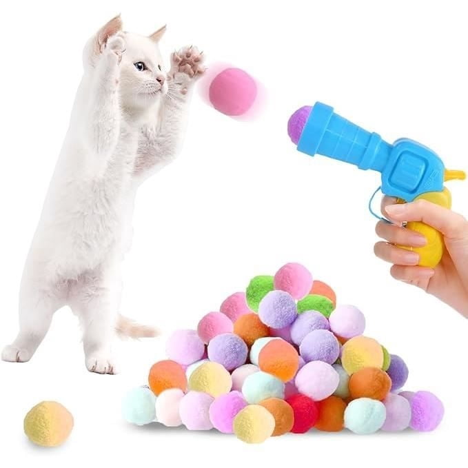 Cat Toys 30 Balls, Plush Bounce Ball, Interactive Cat Toys, Indoor ...