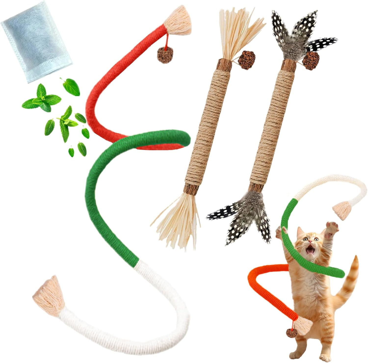 Cat Toys, 3PCS Catnip Toy for Indoor Kitten Treat Cats Chew Stick for ...
