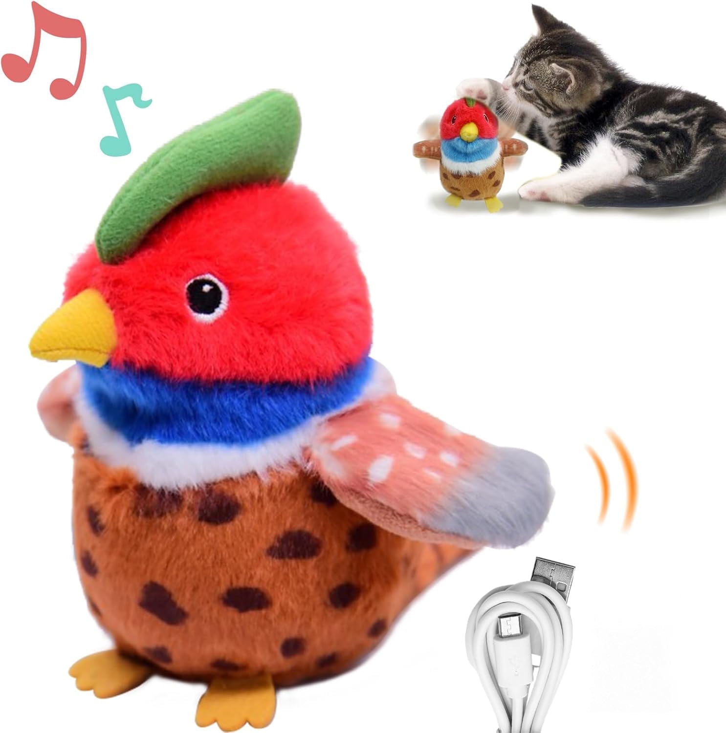 Cat Toys for Bored Indoor Cats, Cat Wings with Catnip for Cats, USB ...