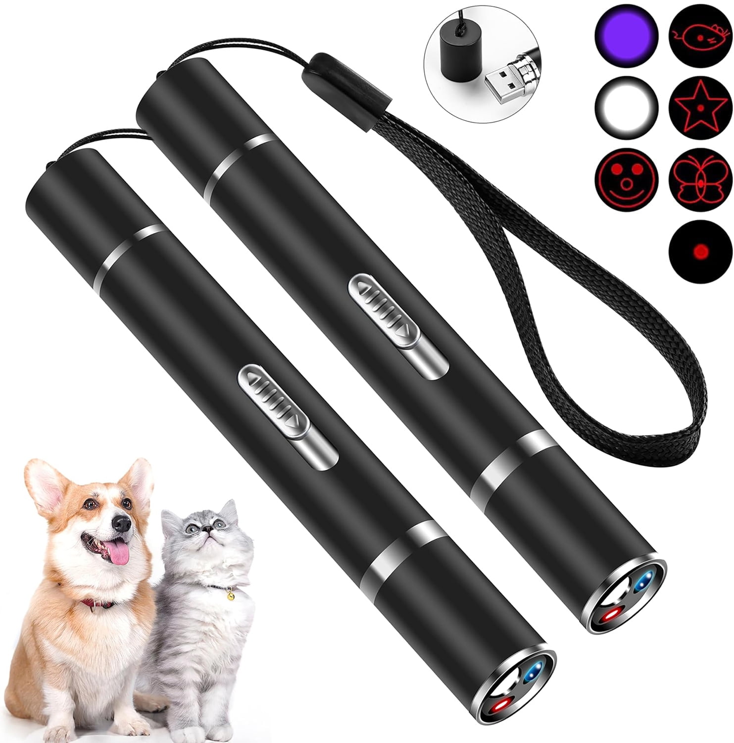 Cat Toys, Cat Toy Red Pointer for Indoor, Rechargeable, 5 Adjustable ...