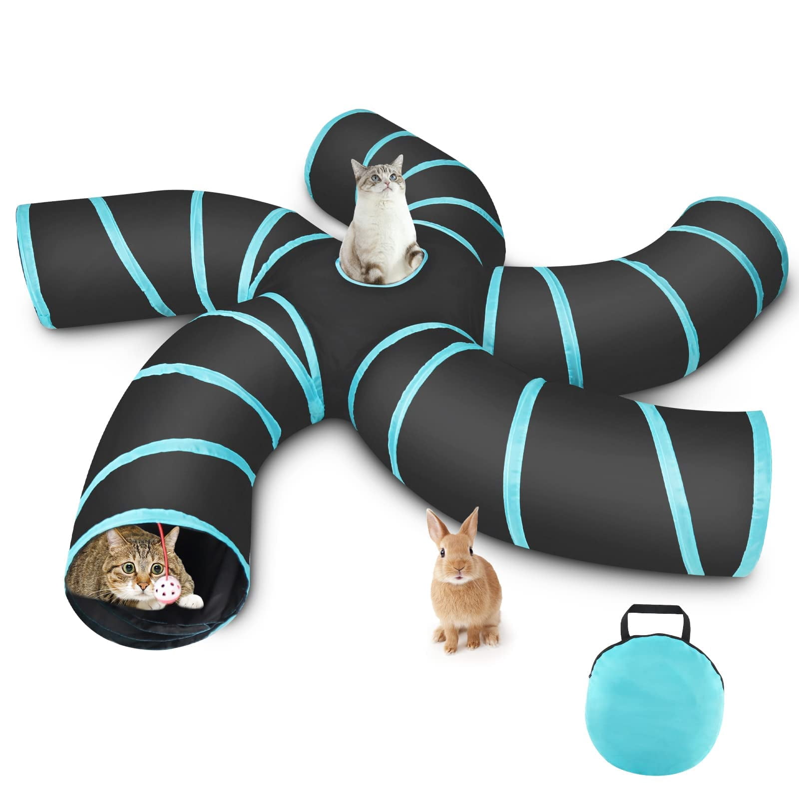Cat Toys,Cat Tunnel Tube for Indoor Cats,5 Way Tunnels Extensible ...