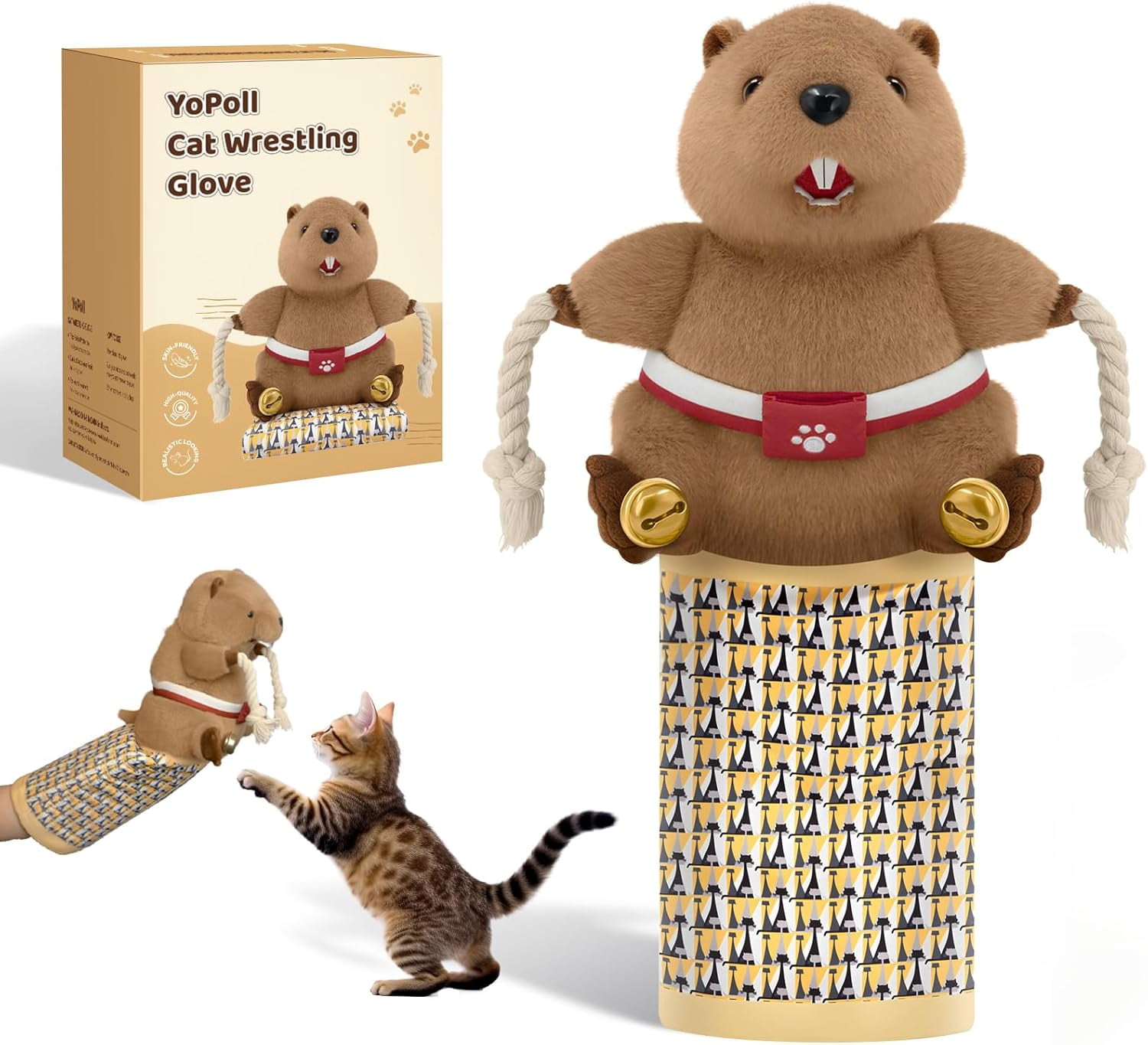 Cat Toys, Cat Wrestling Glove, Cat Wrestling Puppet, Hand Puppets with ...