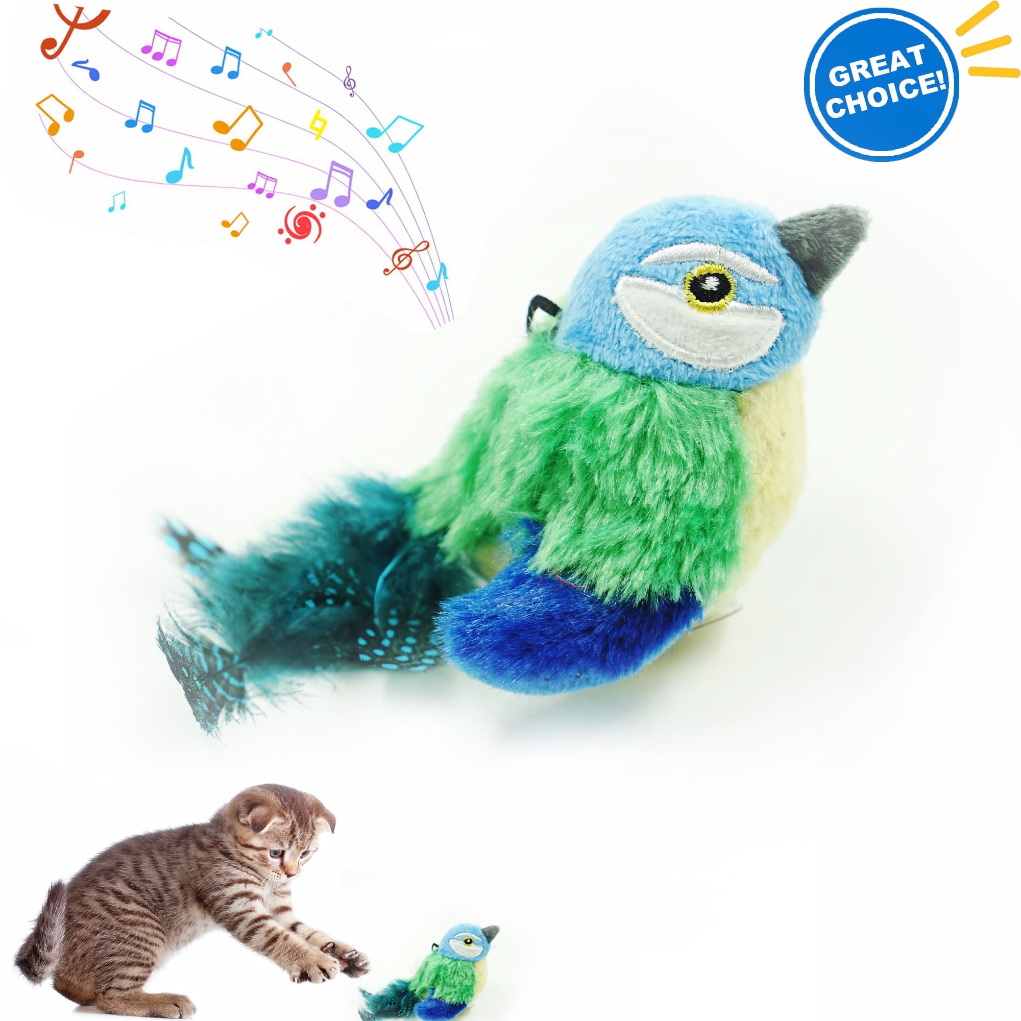 Cat Toys Chirping Birds, Interactive Cat Kicker, Lifelike Birdie Tweets, Indoor Kitty Kitten ...