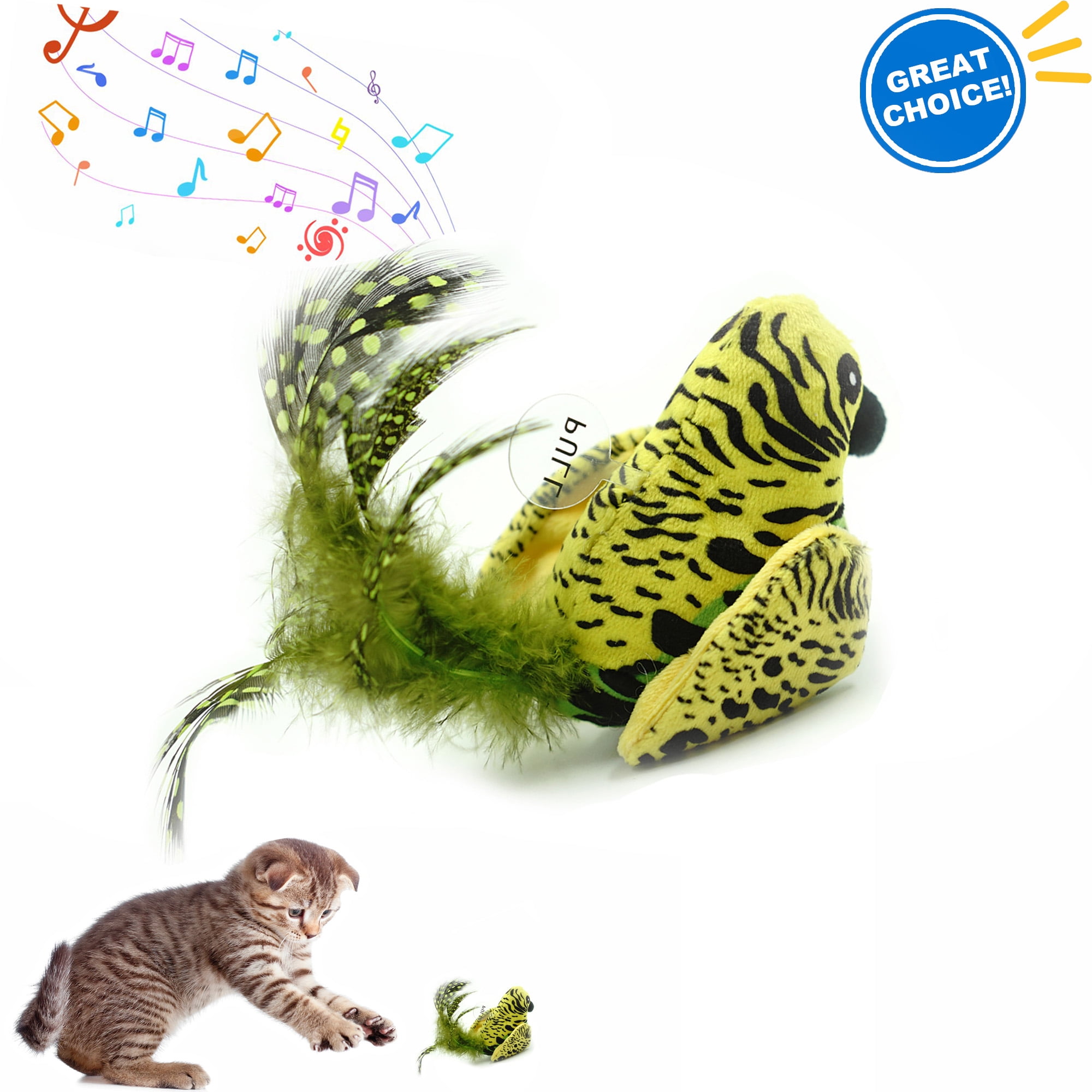 Cat Toys Chirping Birds, Interactive Cat Kicker, Lifelike Birdie Tweets ...