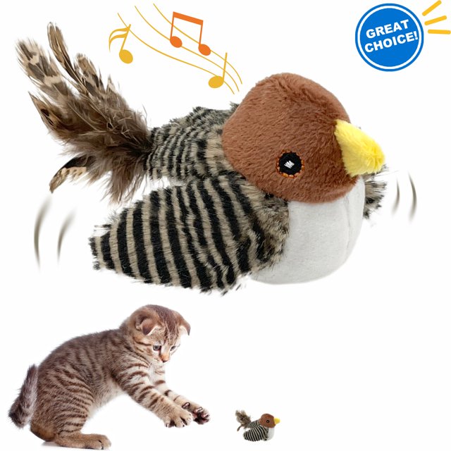 Cat Toys Chirping Birds with Catnip SilverVine, Interactive Cat Kicker ...
