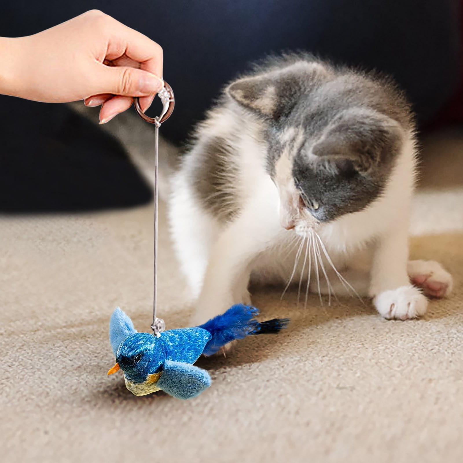 Cat Toys for Indoor Cats Flapping Bird Cat Toy Flaps and Chirps Flying ...