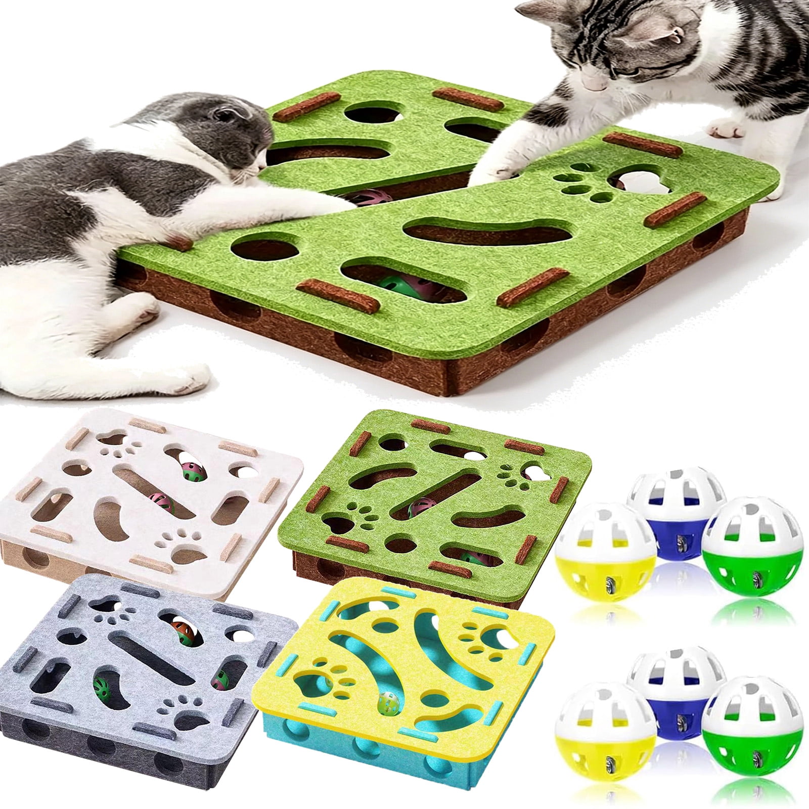 Cat Toys for Indoor Cats - Interactive Box Puzzle Toy Nail File ...
