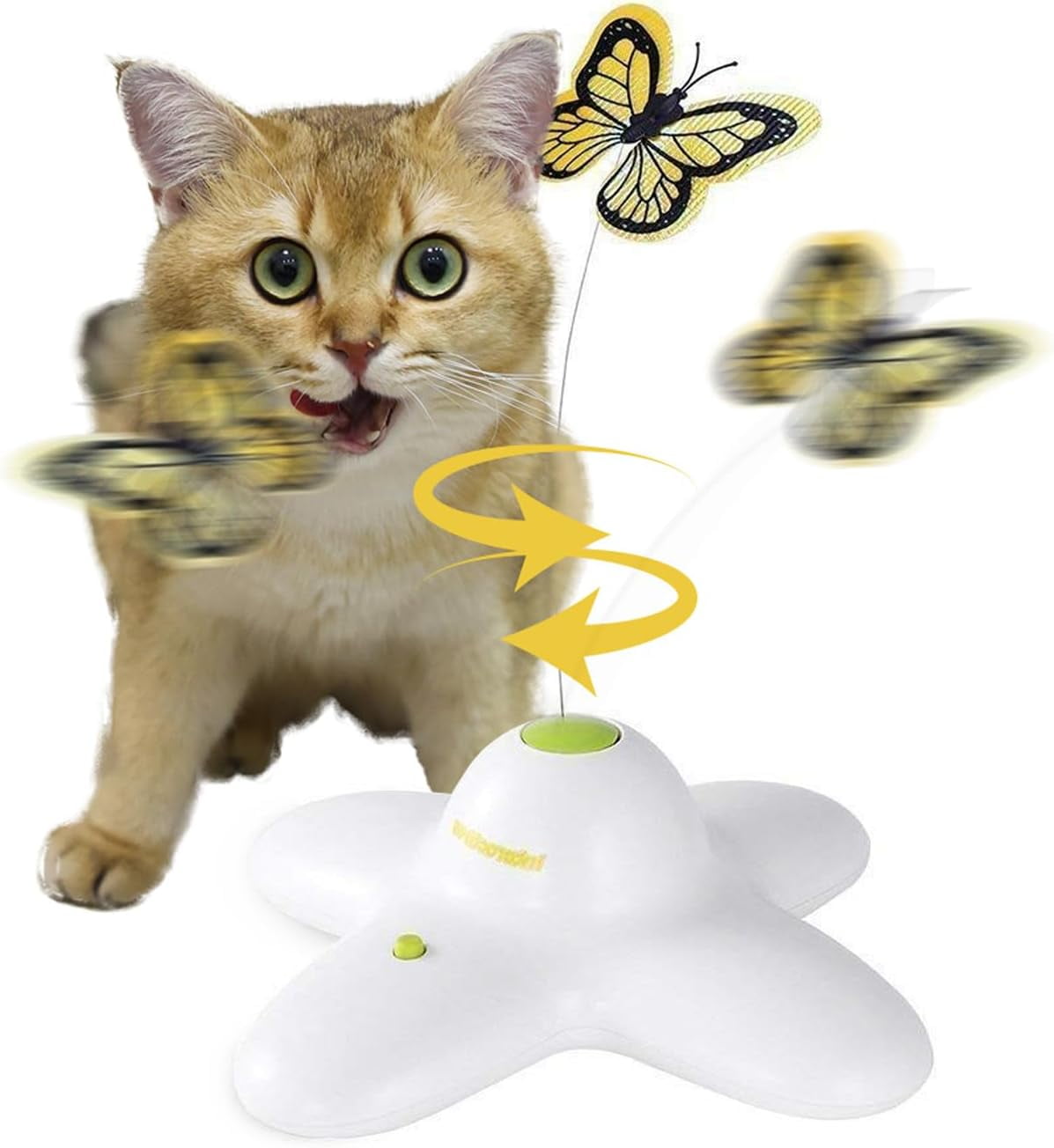 Cat Toys Interactive Butterfly Flutter Bug Cat Automatic Toy ...