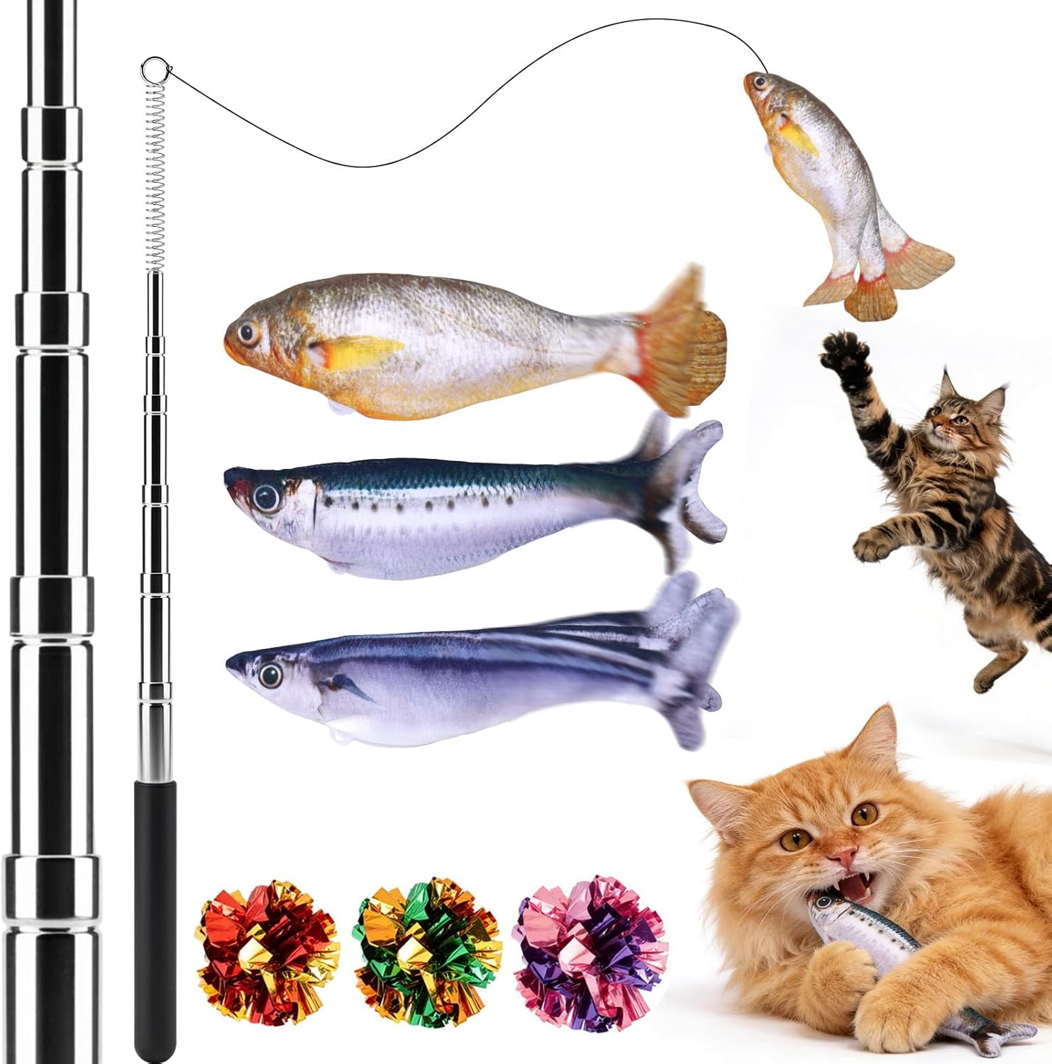 Cat Toys Interactive, Mini Realistic Electric Floppy Fish Cat Toy, Cats ...