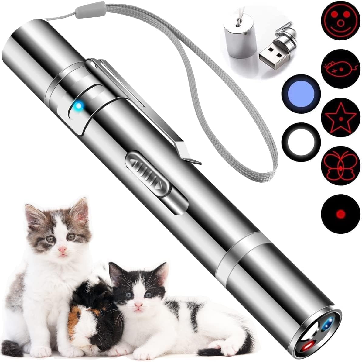 Cat Toys LED Light Pointer, Interactive Chase Cat Dog Toys, Cat ...