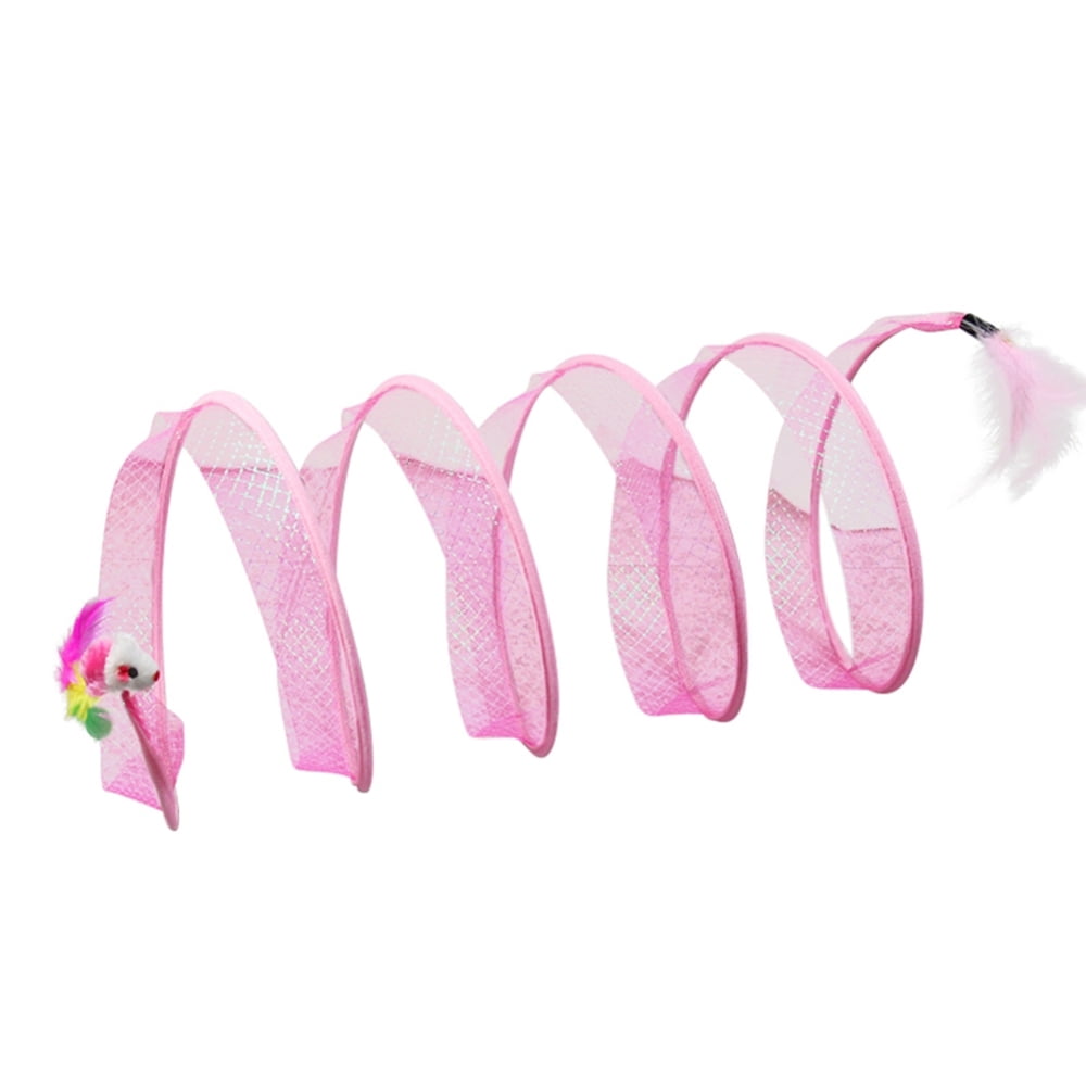 Cat Toys, Large Cat Collapsible Tunne with Feather Mouse Toys, Pet ...