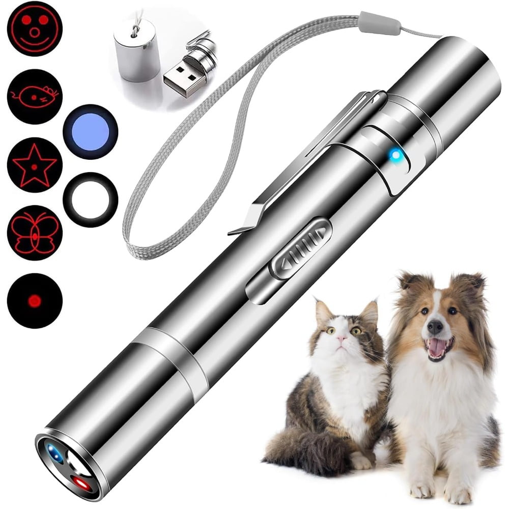 Cat Toys, Laser Pointer with 5 Adjustable Patterns, USB Recharge Laser ...