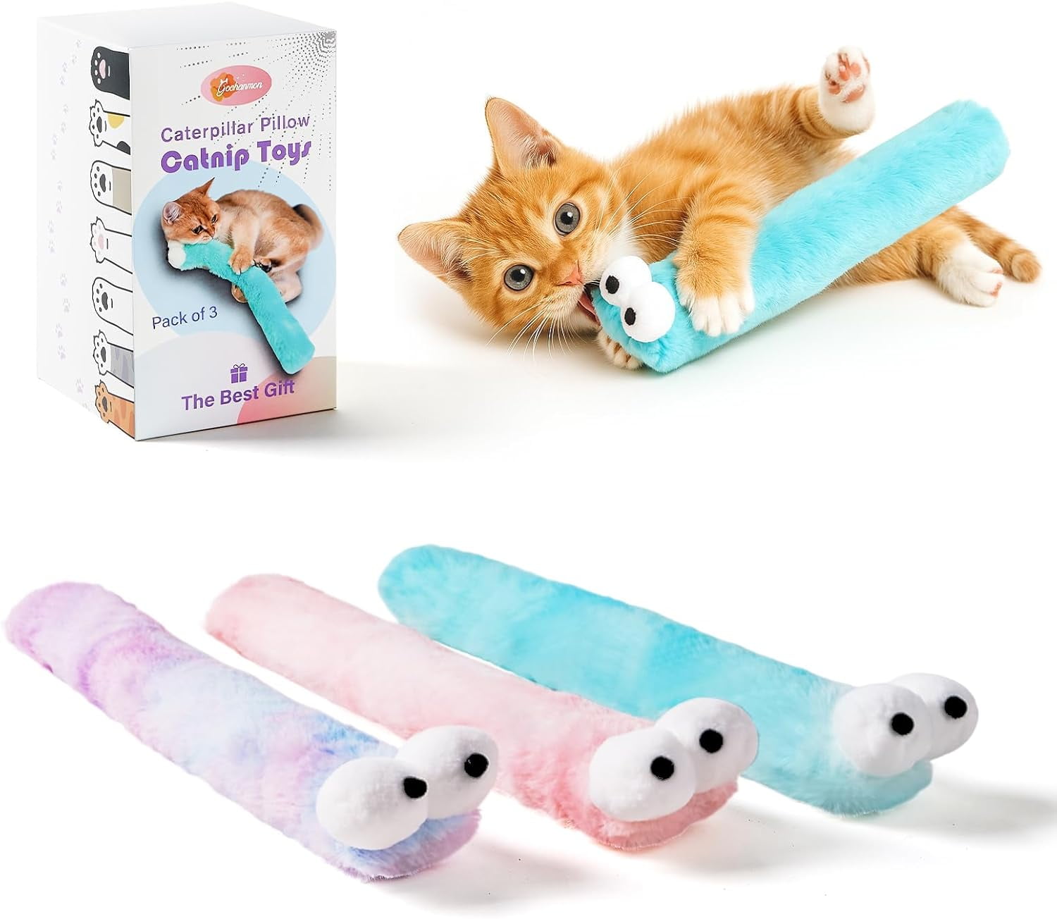 Cat Toys Pillows,3 Pack, Catnip Inside,Soft and Durable Kick Sticks ...