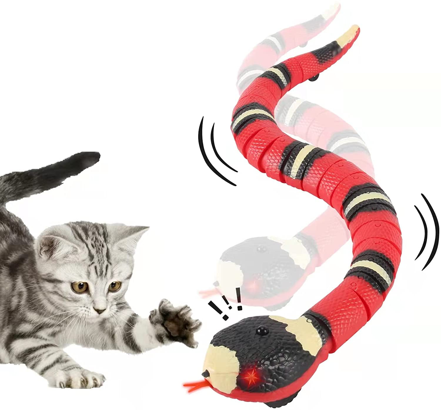 Interactive USB Rechargeable Cat Toy - Smart Sensing Snake, Obstacle ...