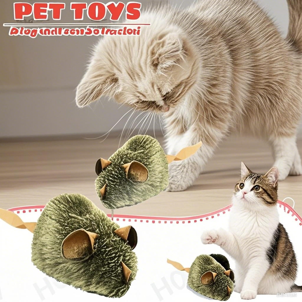 Cat Toys Squeaky Moving Mouse with Dynamic Magic Tail, Automatic Self ...
