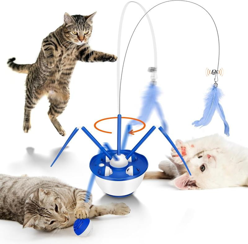 Cat Toys for Indoor Cats Automatic Cat Toy Kitten Toys with Feather ...
