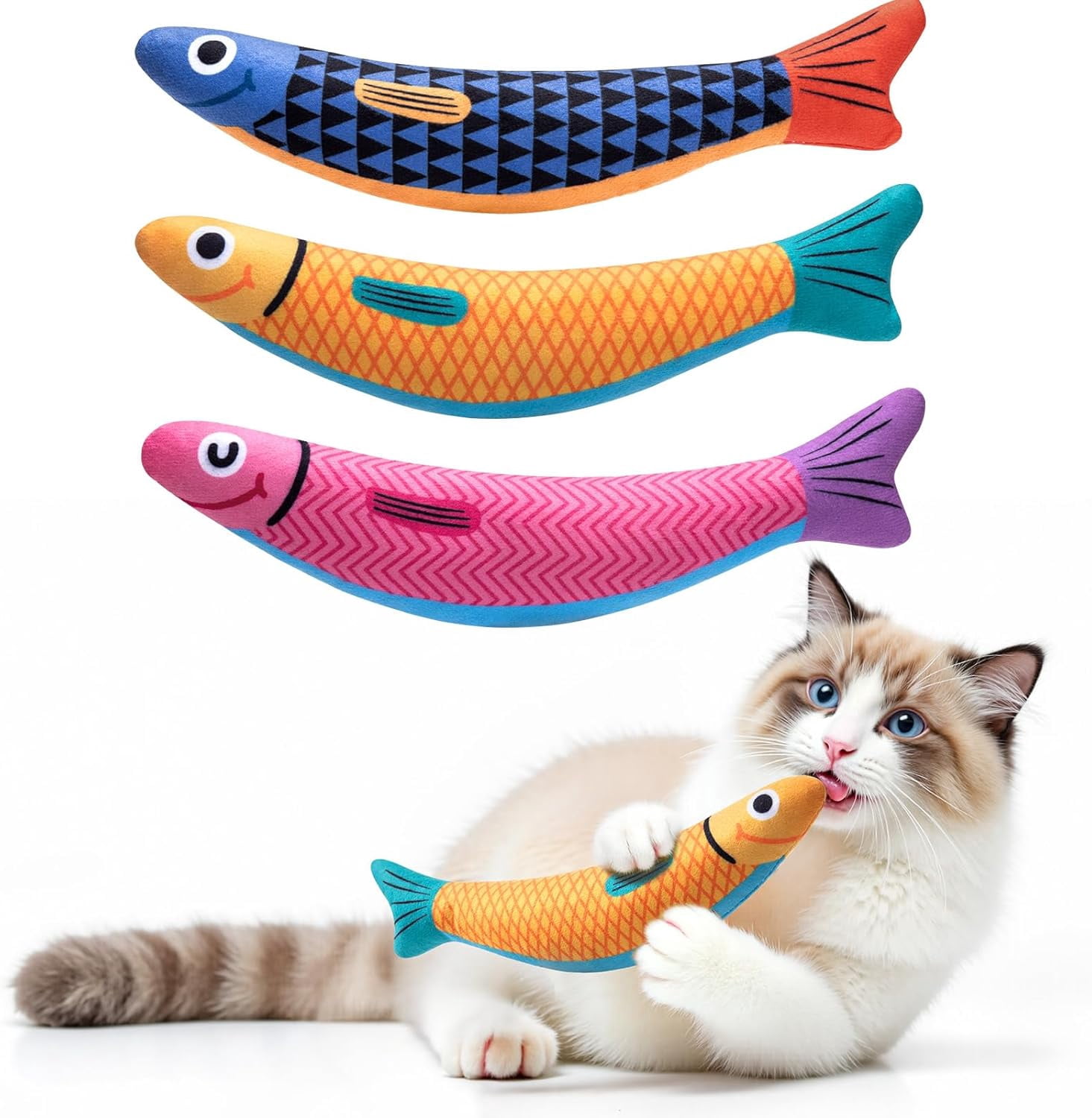Cat Toys with[5000mg A+Natural Catnip &Silvervine] [Baby Grade ...