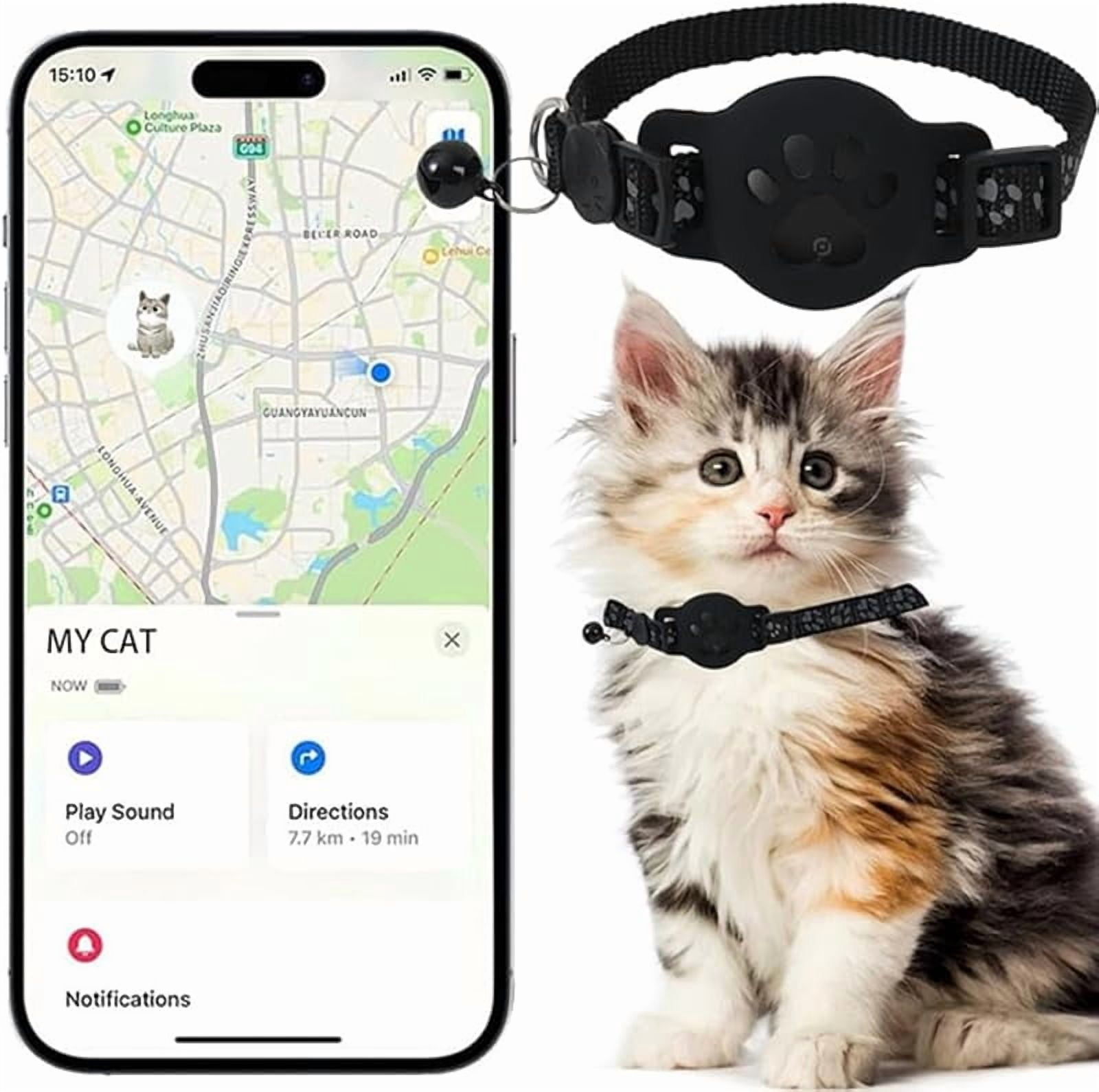 Cat Tracker Collar for Small Cats - Real Time Cat GPS Tracker No ...