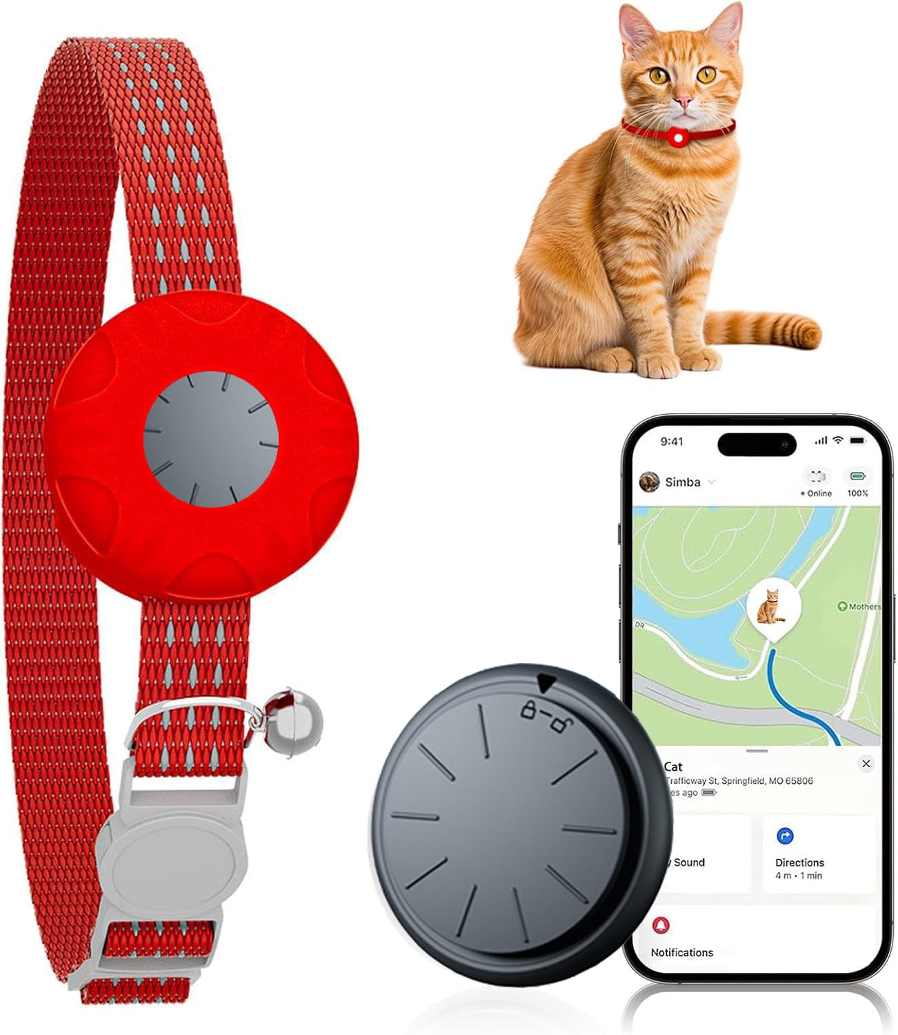Cat Tracker, Waterproof Pet Tracker for Cats, Pet GPS Tracker Collar ...