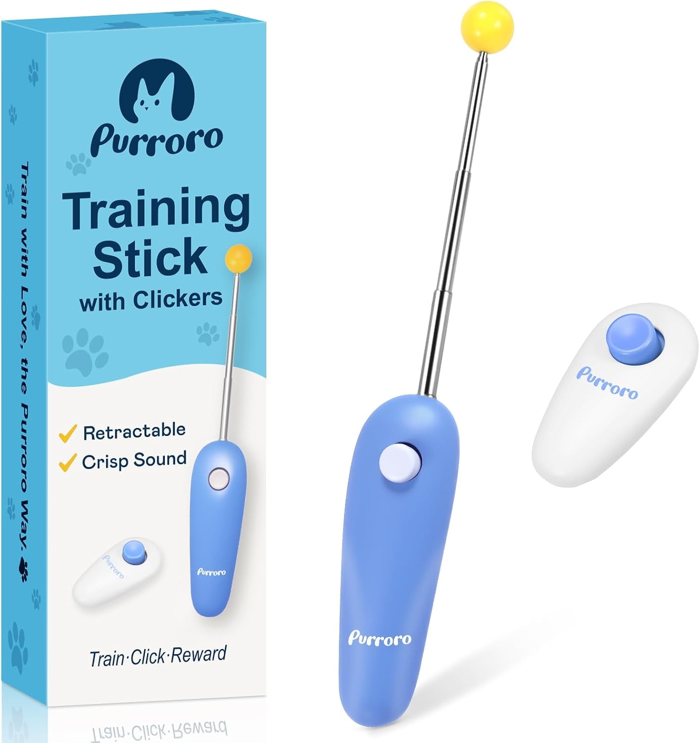 Cat Training Clicker Kit – Includes Finger Clicker and Target Stick ...