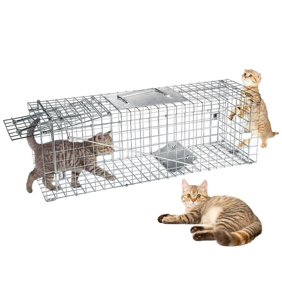 Cat Trap for Stray Cats 24"x8"x7" Animal Trap Live Traps for Cats ...