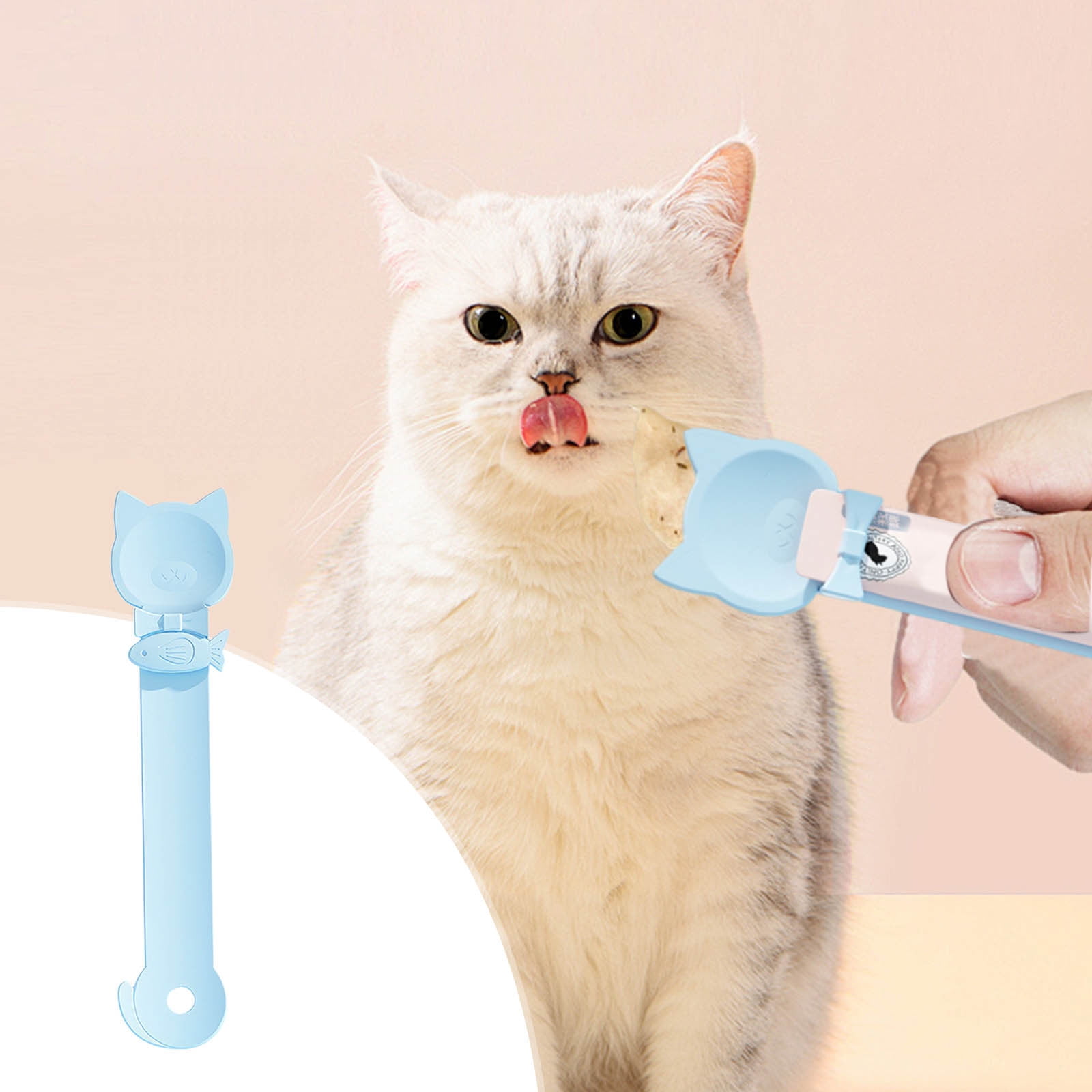 Cat Treat Dispenser Spoon | 2-Piece Soft Food Dispensing Spoon for Cats ...