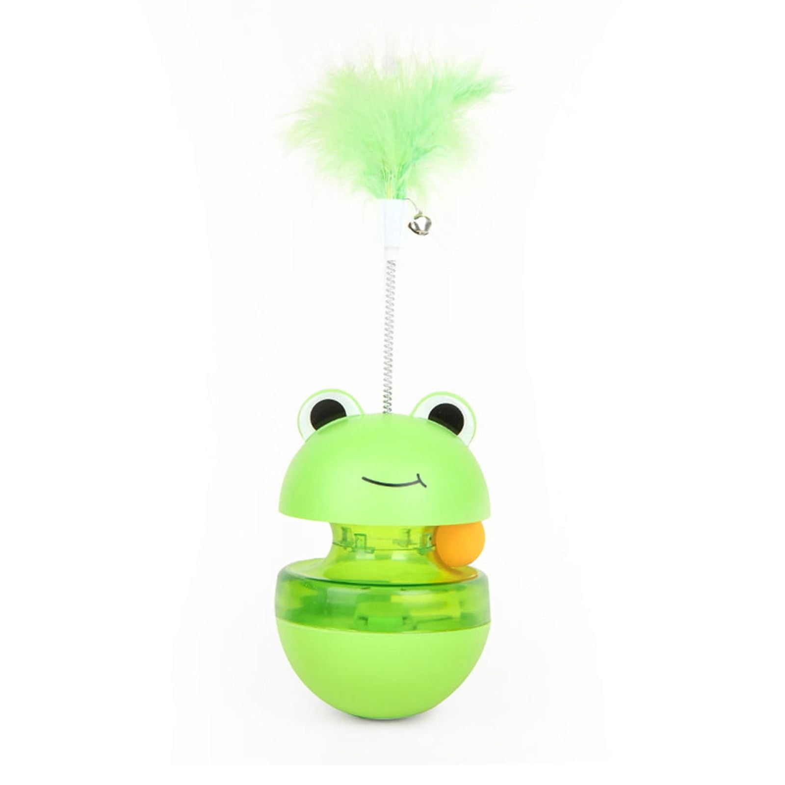 Cat Treat Dispenser Toy, Pet Slow Feeder Puzzle Ball, Frog Tumbler Cat ...