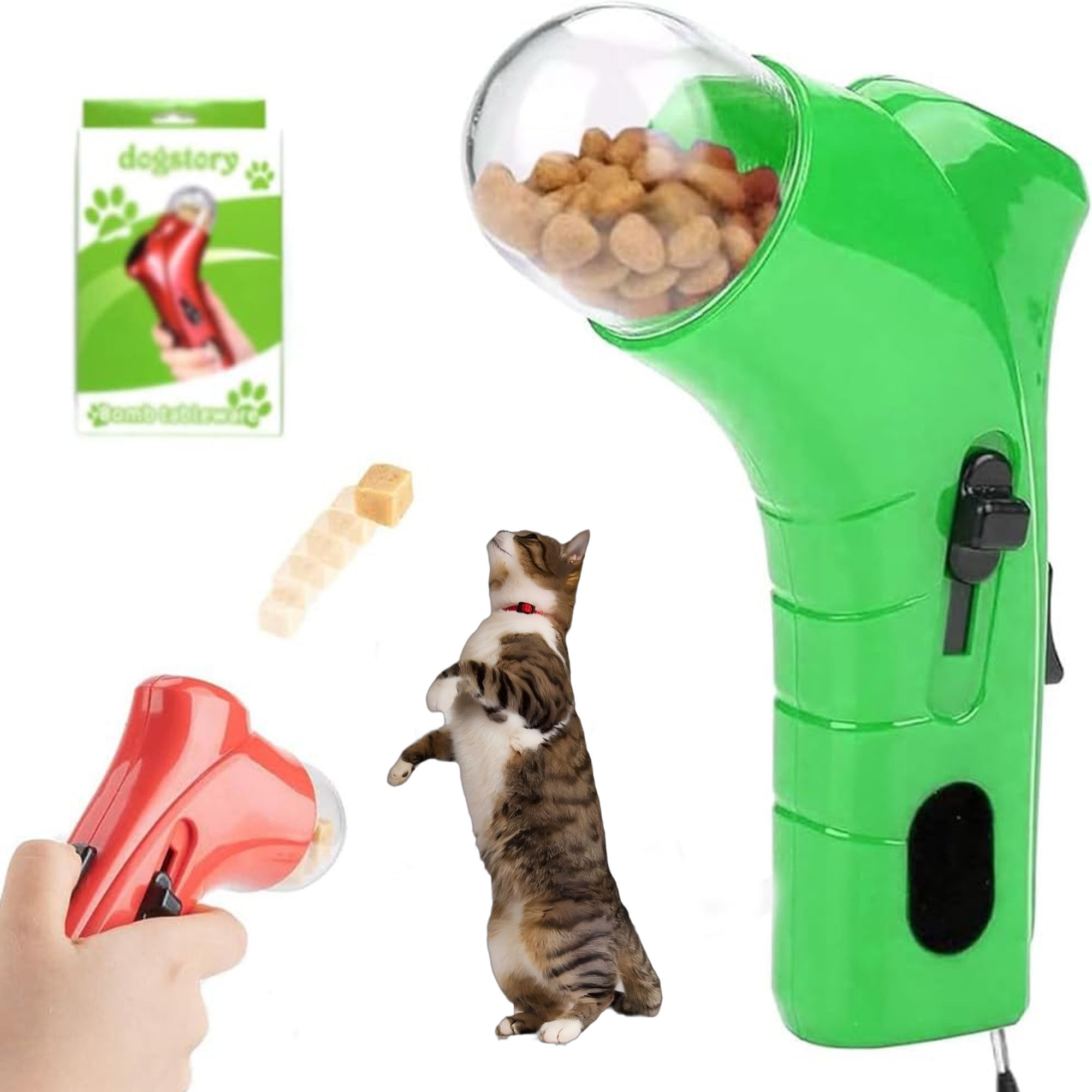Cat Treat Launcher Gun, Cat and Dog Food Shooter Gun, Handheld ...