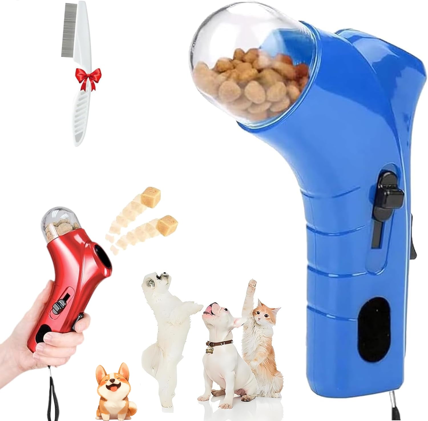 Cat Treat Launcher Gun, Cat Treat Gun, Dog Shooter Guns, Interactive ...