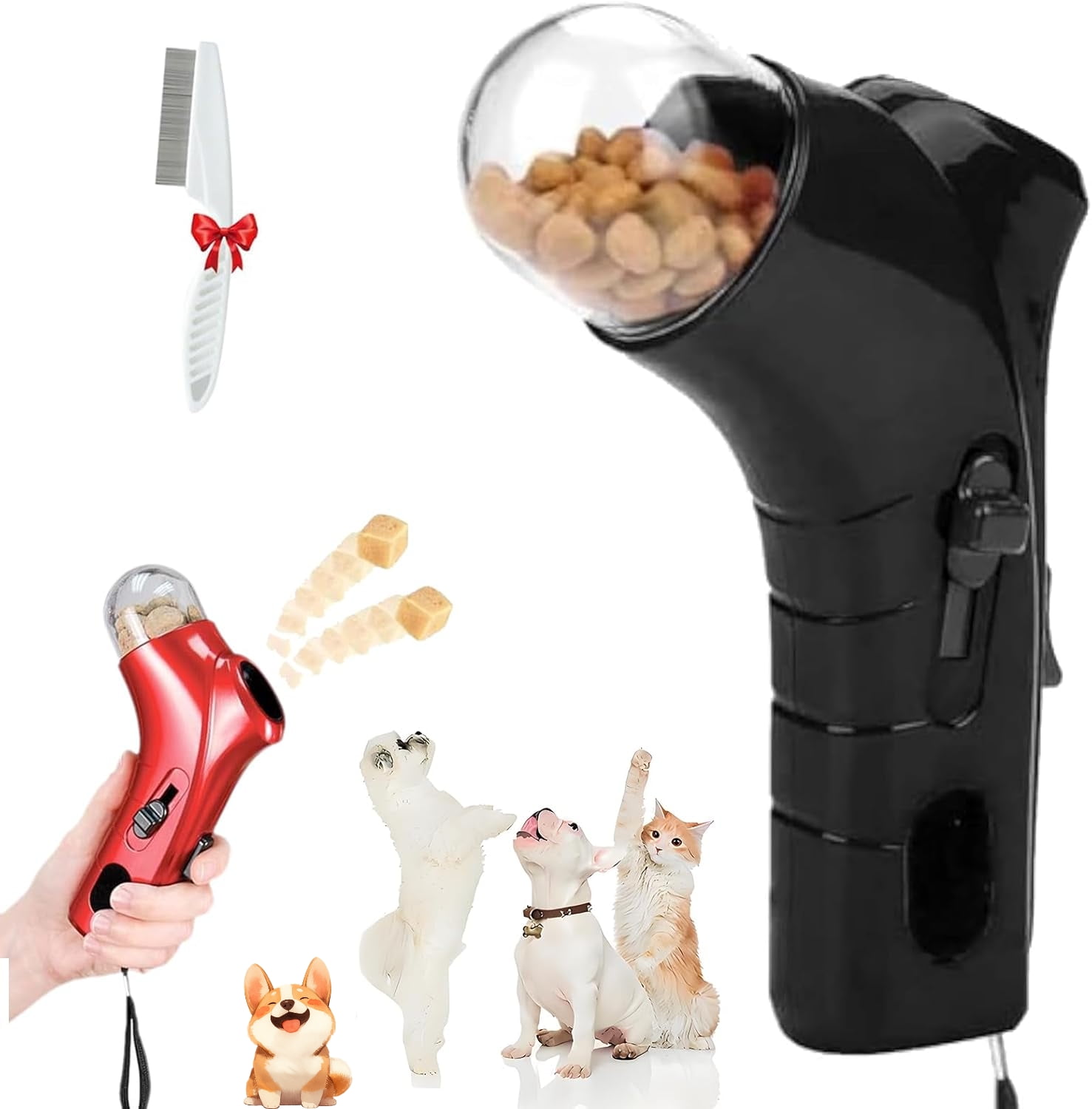 Cat Treat Launcher Gun, Cat Treat Gun, Dog Shooter Guns, Interactive ...