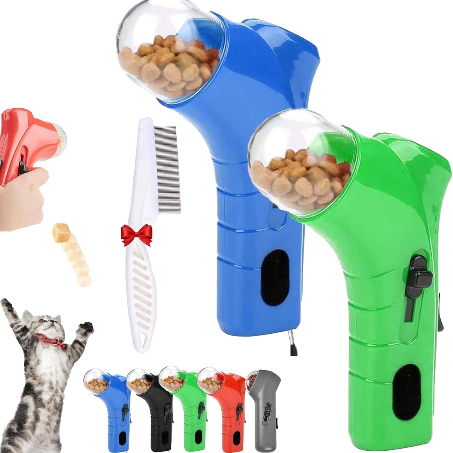 Cat Treat Shooter Gun, Cat Treat Shooter, Pet Treat Launcher, Interactive Puppy Reward Treat ...