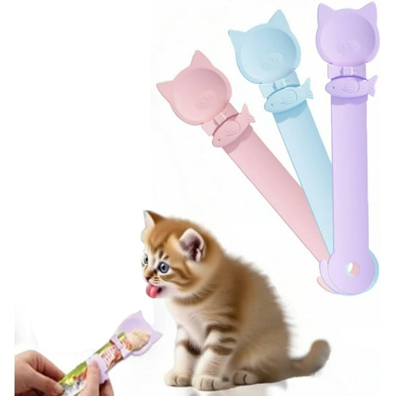 Cat Treat Spoon Squeeze,Cat Treat Dispenser,Easy Feeding Cat Spoon for ...